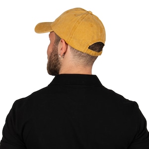 Yellow Cotton Baseball Cap, Baseball Hat, Pigment Dyed Cap, Men Summer ...