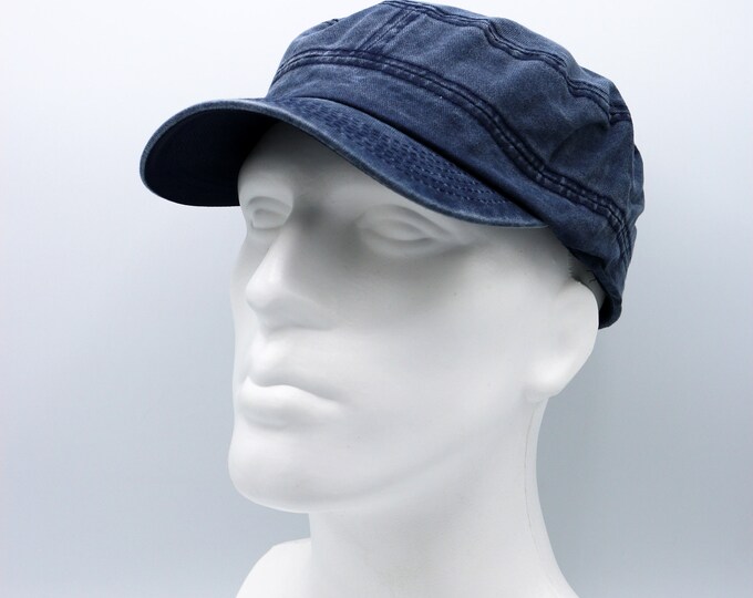 Navy Summer Pigment Dyed Cotton Military Cap Army Style Hat - Etsy