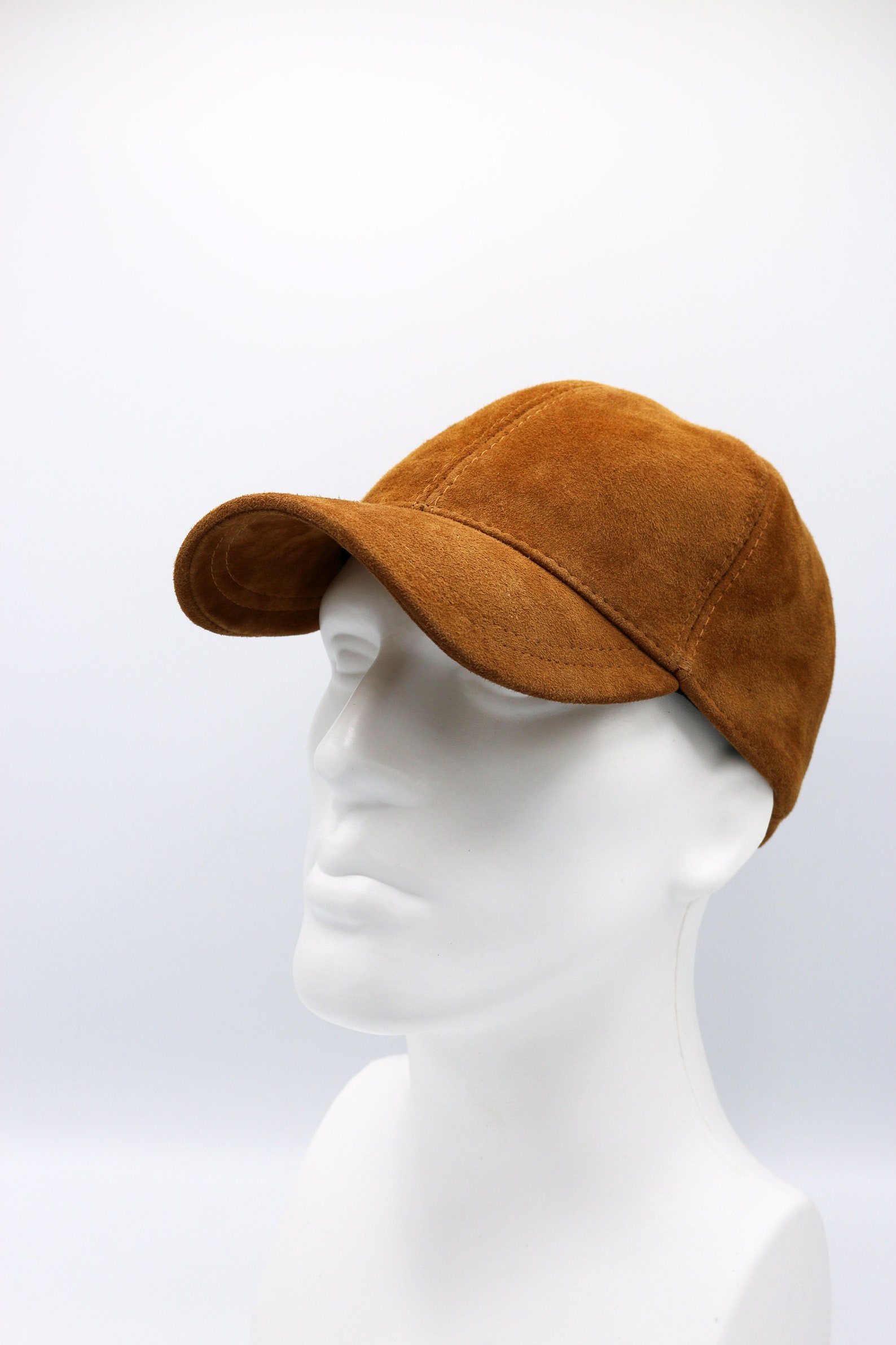 Tan Suede Leather Baseball Cap Hatsquare Leather Hat - Etsy