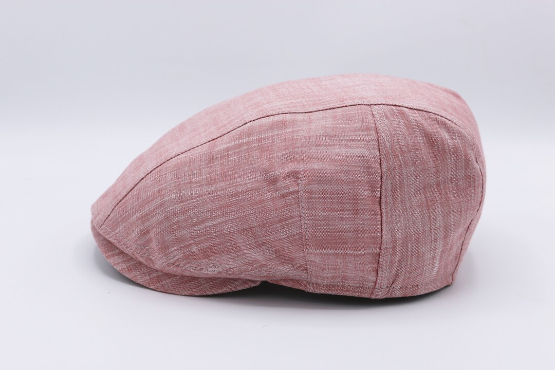 Light Red Cotton Summer Flat Cap, Peaky Blinders Hat, Baker Boy Hat ...