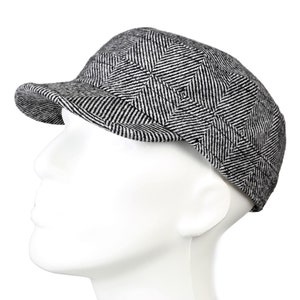 Gray Herringbone Winter Wool Military Cap, Light Army Style Hat, Castro ...