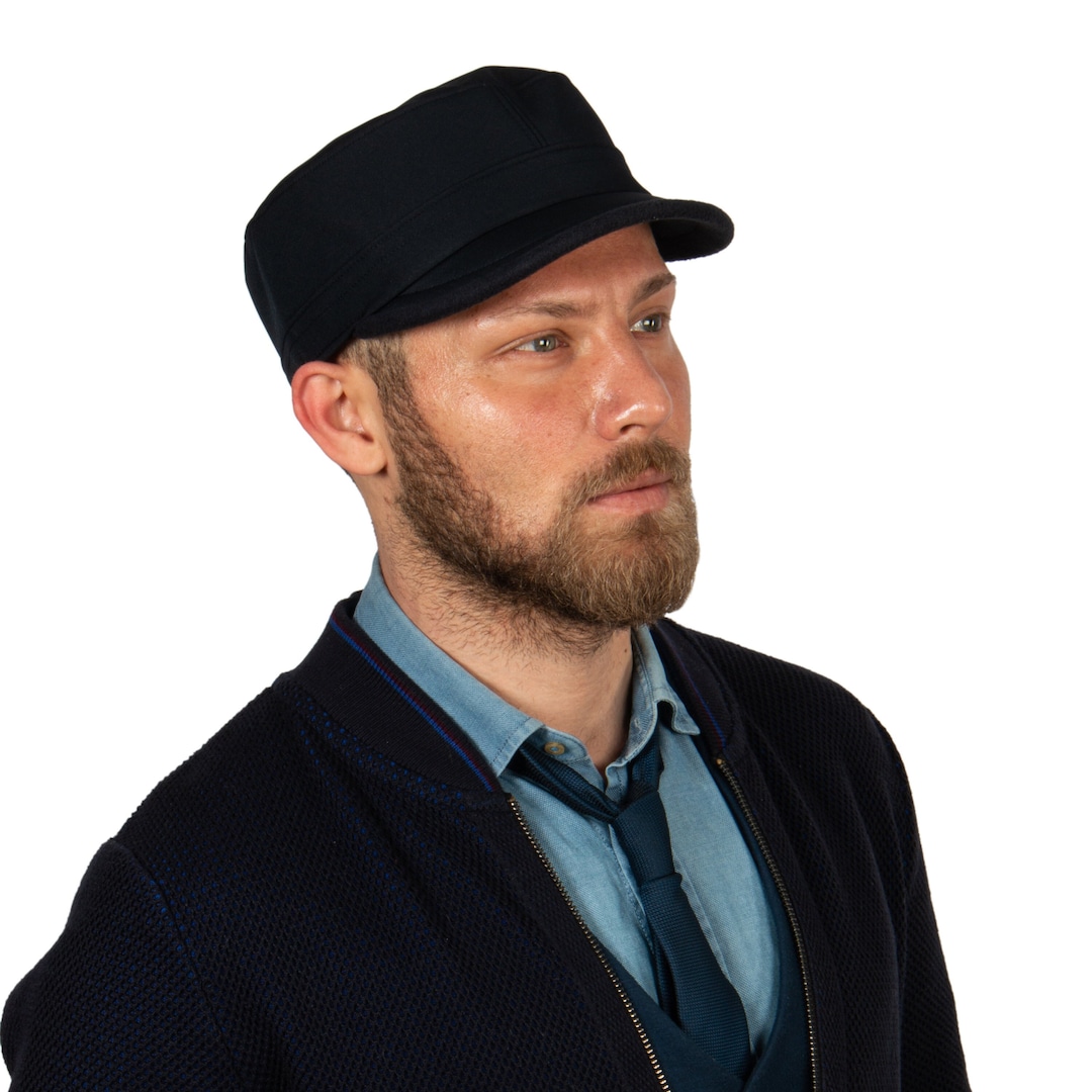 Dark Blue Water Resistant Military Cap, Army Style Hat, Hatsquare ...