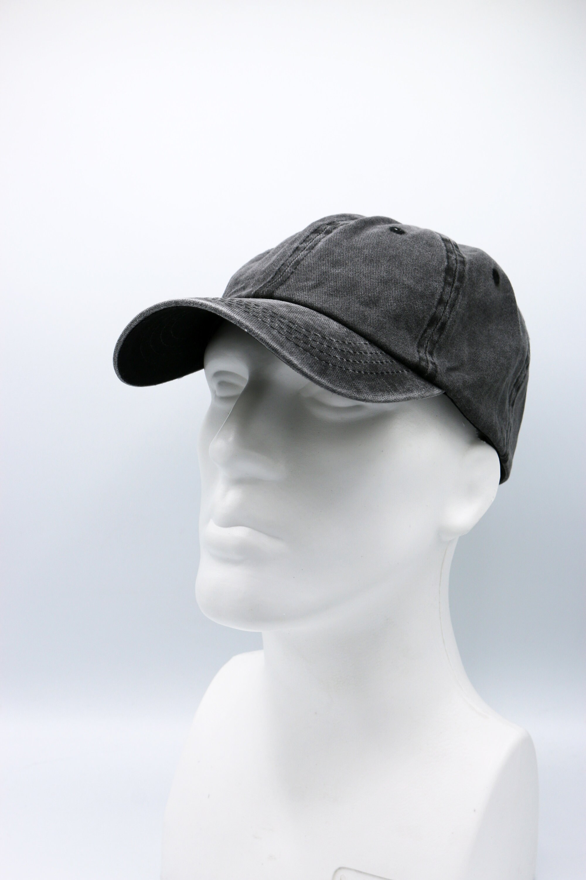 Black Cotton Baseball Cap Baseball Hat Pigment Dyed Cap Men - Etsy