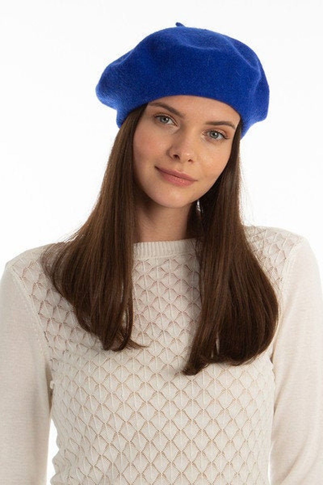 Blue French Beret , Painters Hat, Women Felt Beret, Women Winter Hat ...