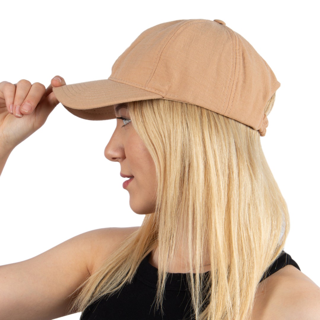 Beige Linen Fabric Baseball Cap, Hatsquare Summer Baseball Hat, Summer ...