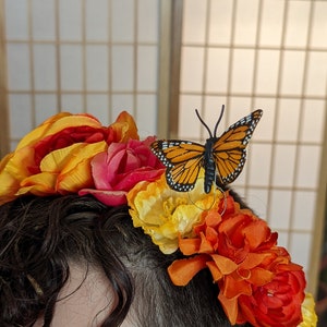 Flutterby - Flower Crown, Butterfly Fairy Circlet, Artificial Flower ...