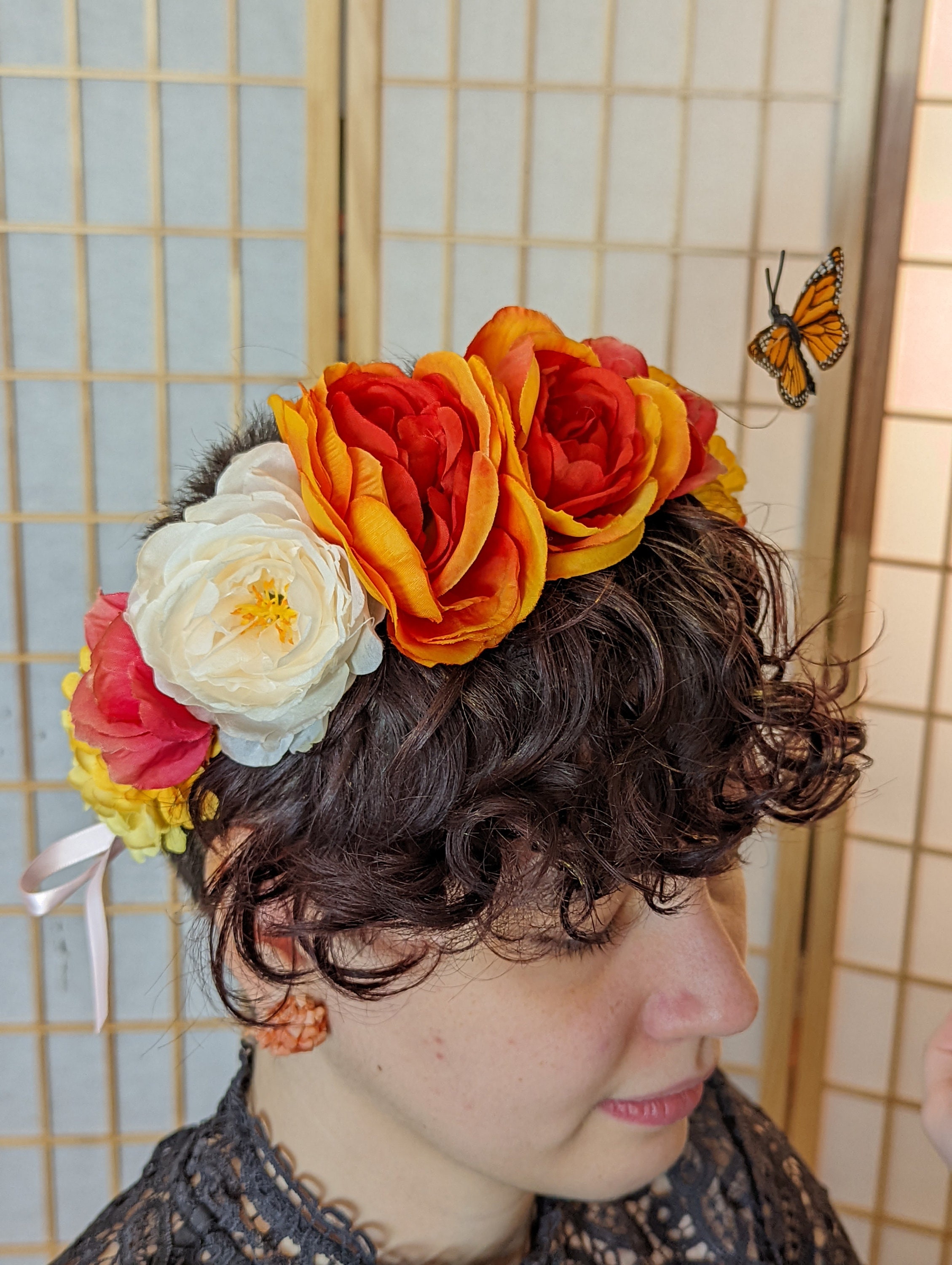 Flutterby - Flower Crown, Butterfly Fairy Circlet, Artificial Flower ...