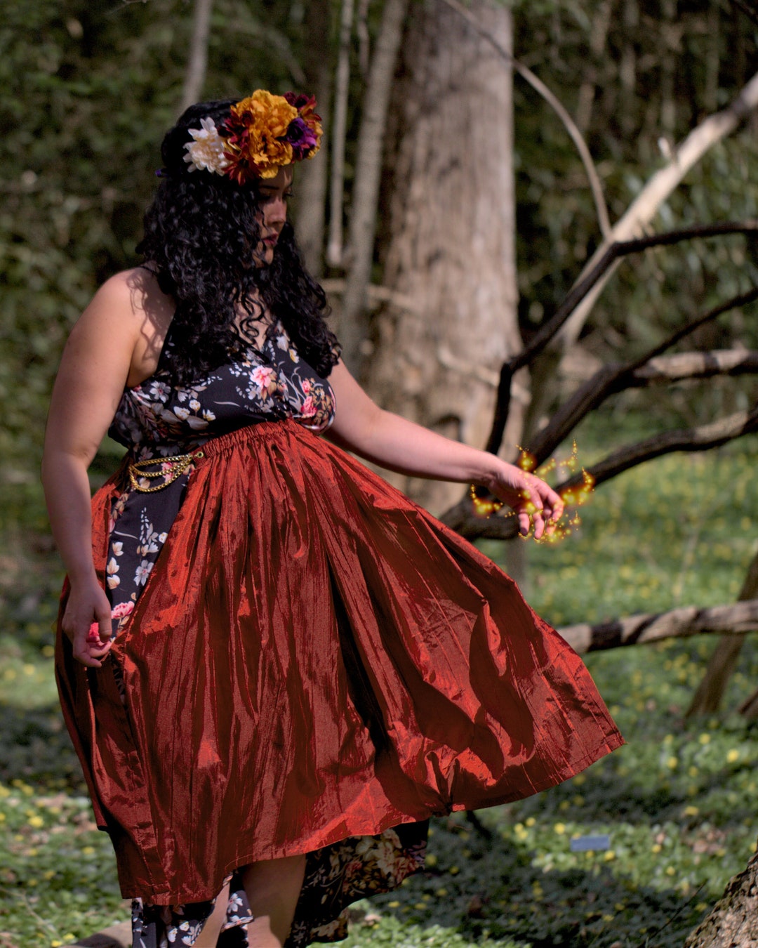 Witch Style Split Leg Skirt With Chain, Cute Fairy Style Costume ...