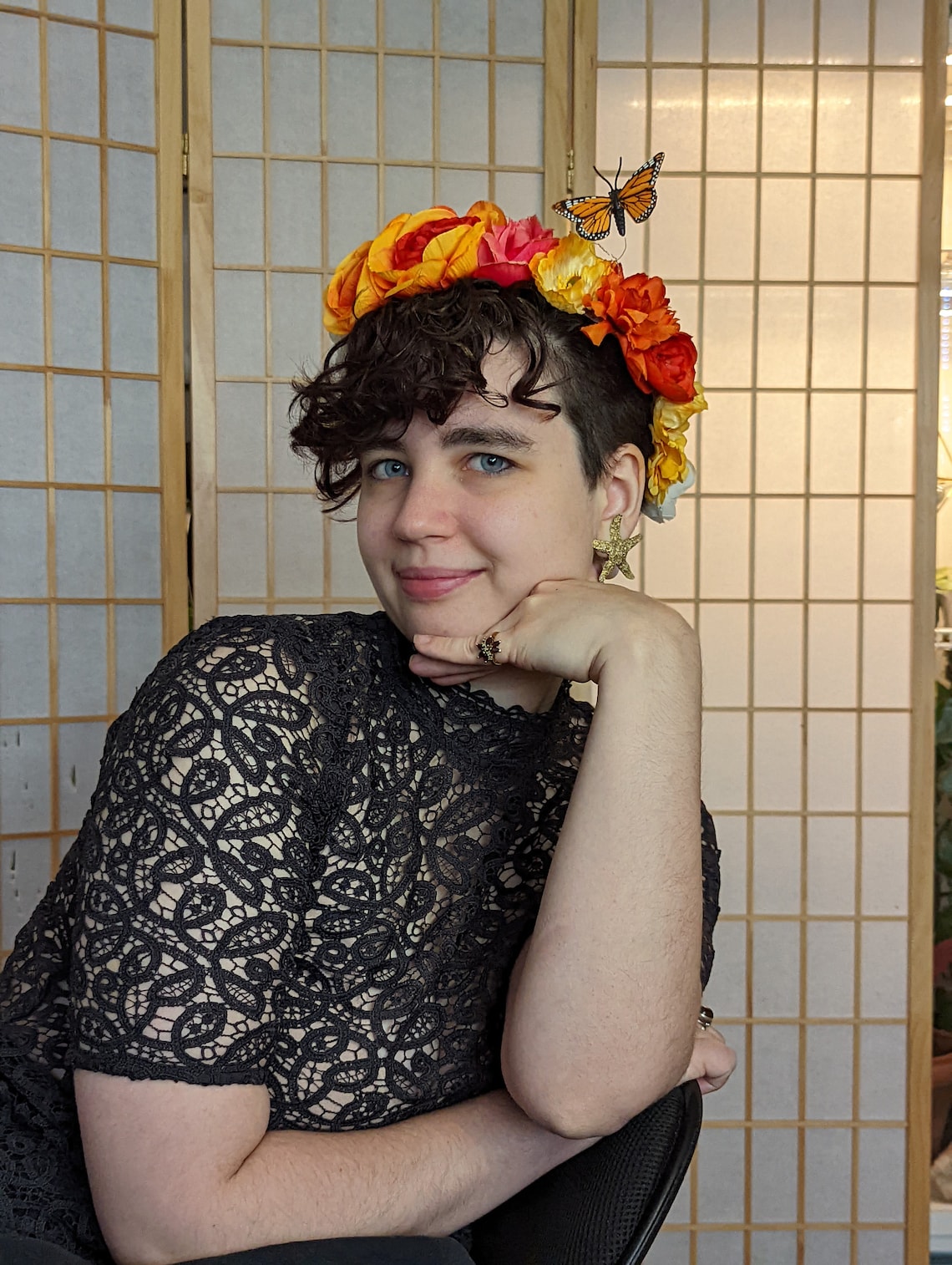 Flutterby - Flower Crown, Butterfly Fairy Circlet, Artificial Flower ...