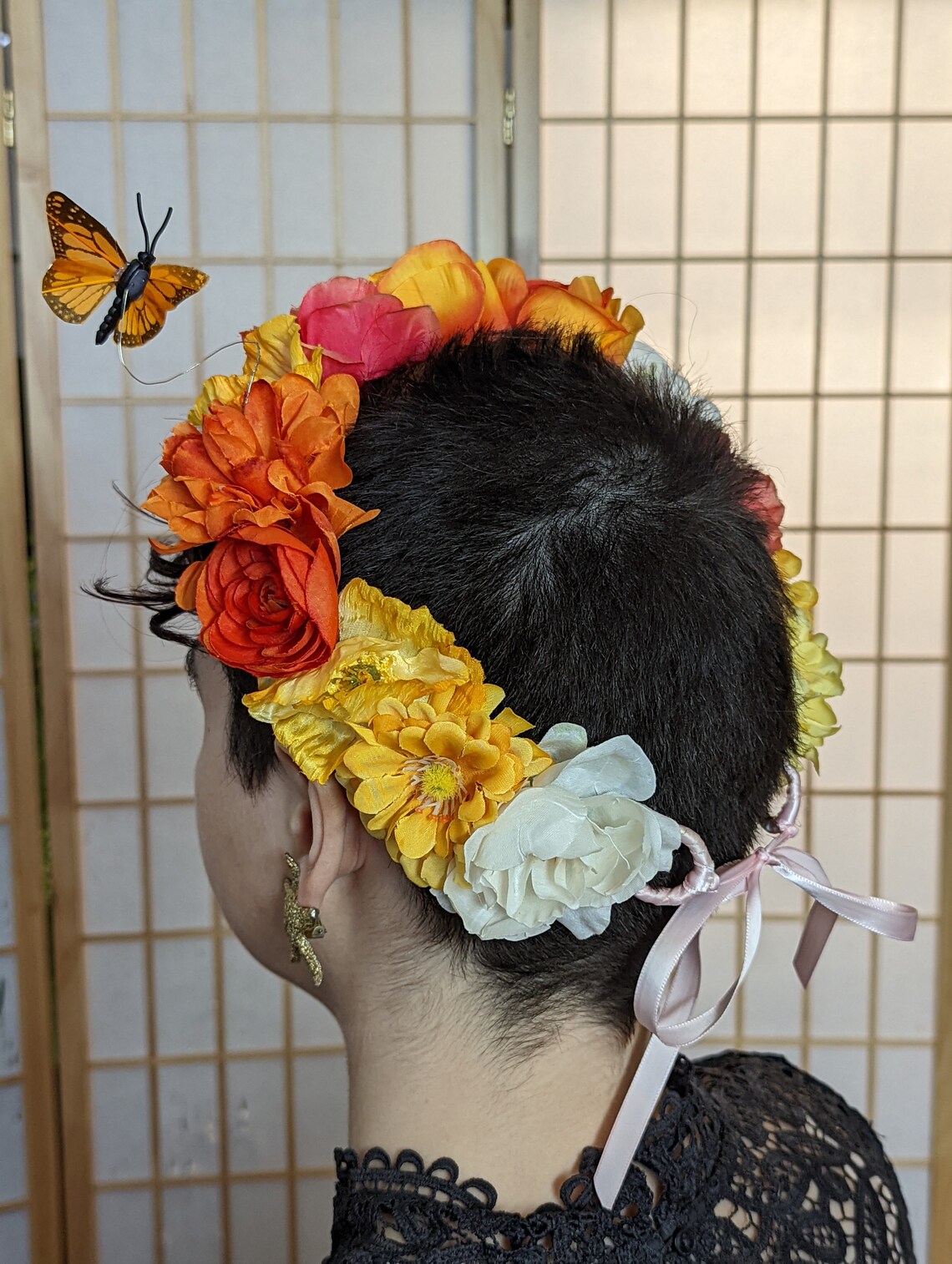 Flutterby - Flower Crown, Butterfly Fairy Circlet, Artificial Flower ...