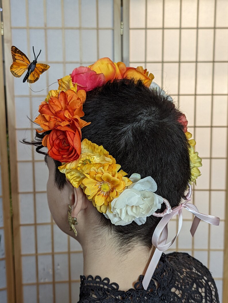 Flutterby - Flower Crown, Butterfly Fairy Circlet, Artificial Flower ...