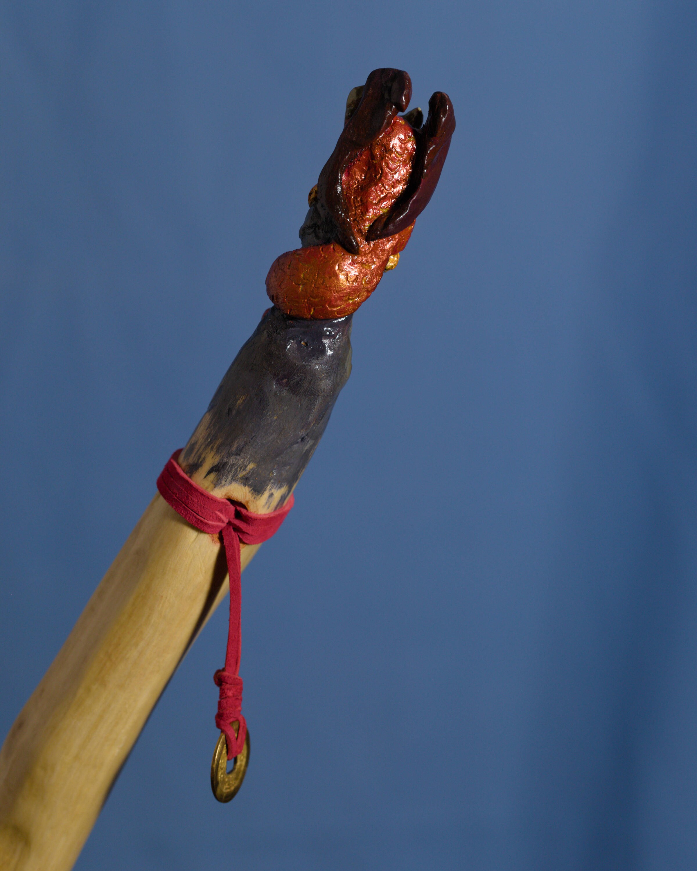 Painted Dragon Walking Stick, Detailed Fantasy Carving, Artistic Hiking ...