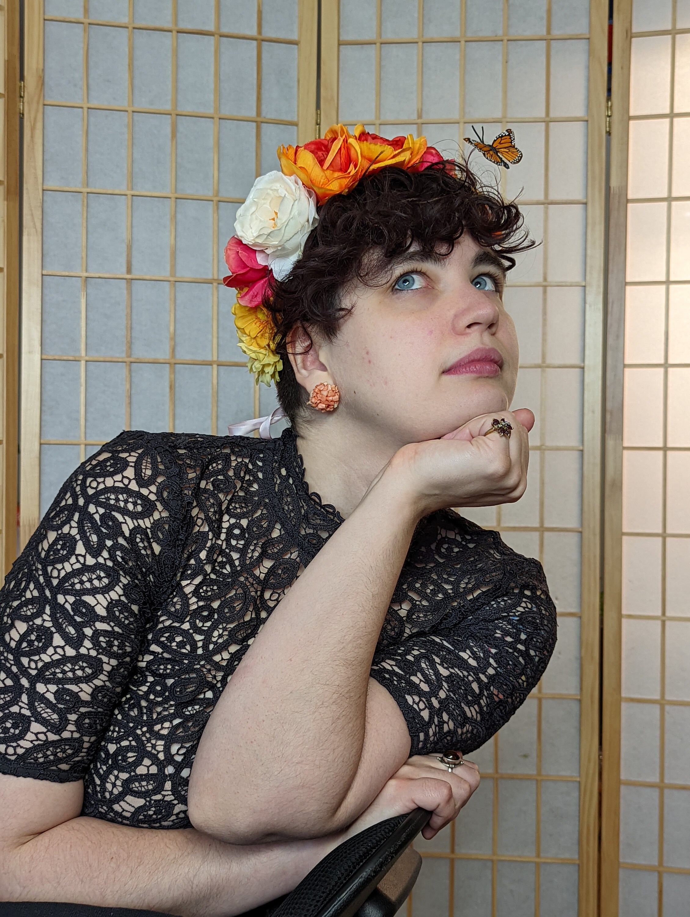 Flutterby - Flower Crown, Butterfly Fairy Circlet, Artificial Flower ...