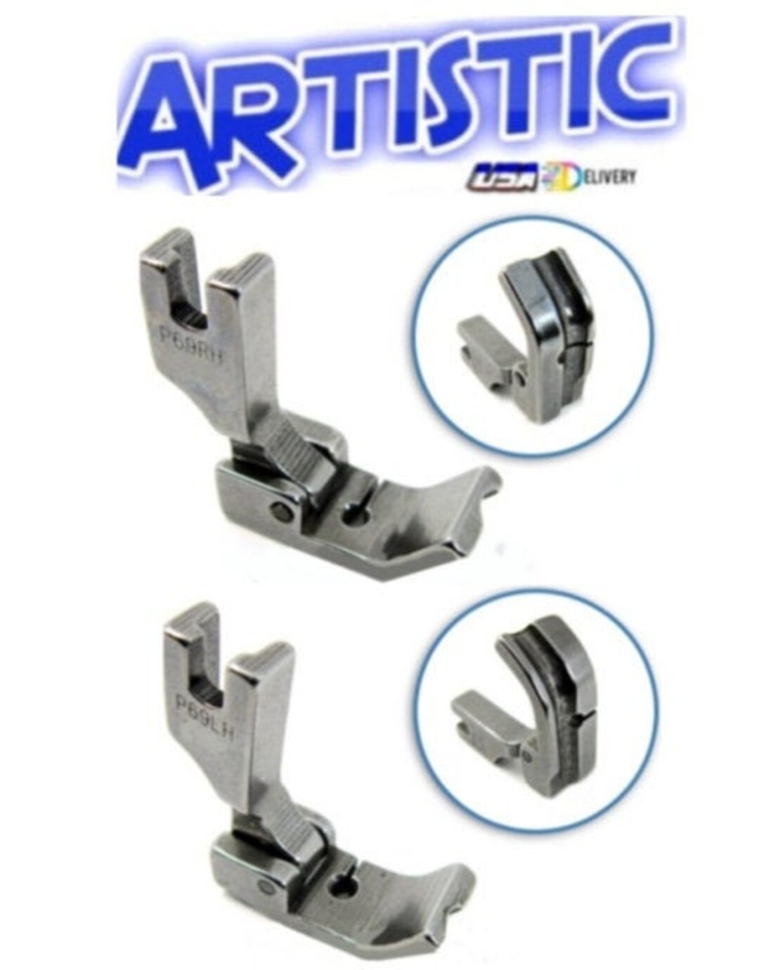 6 Piping Foot Set,1 Each Left & Right 1/8" 3/16" 1/4" - High Shank, for ...