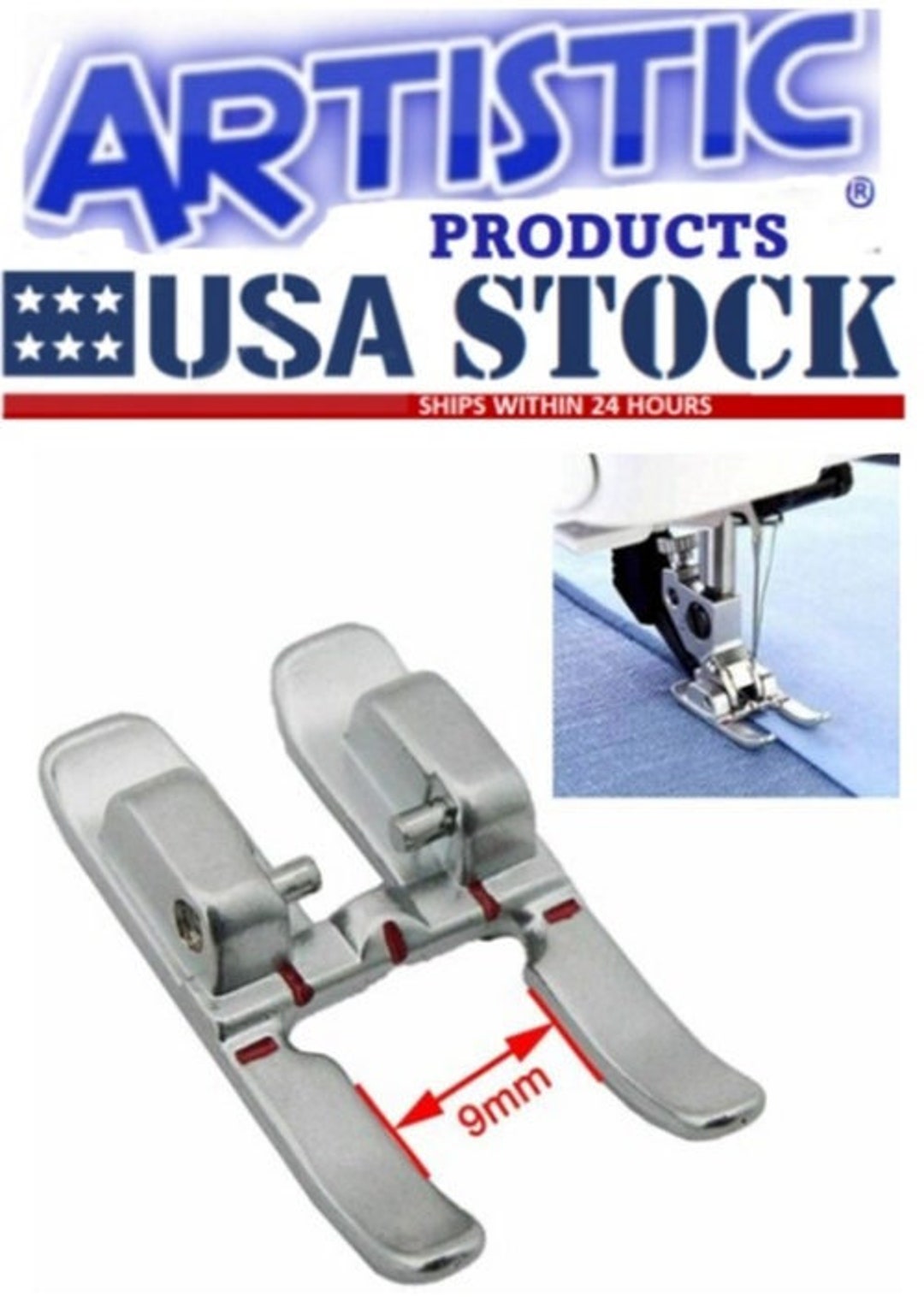 Snap-on 9mm Open-toe Applique Foot #820213096 for Pfaff F G J K Models ...