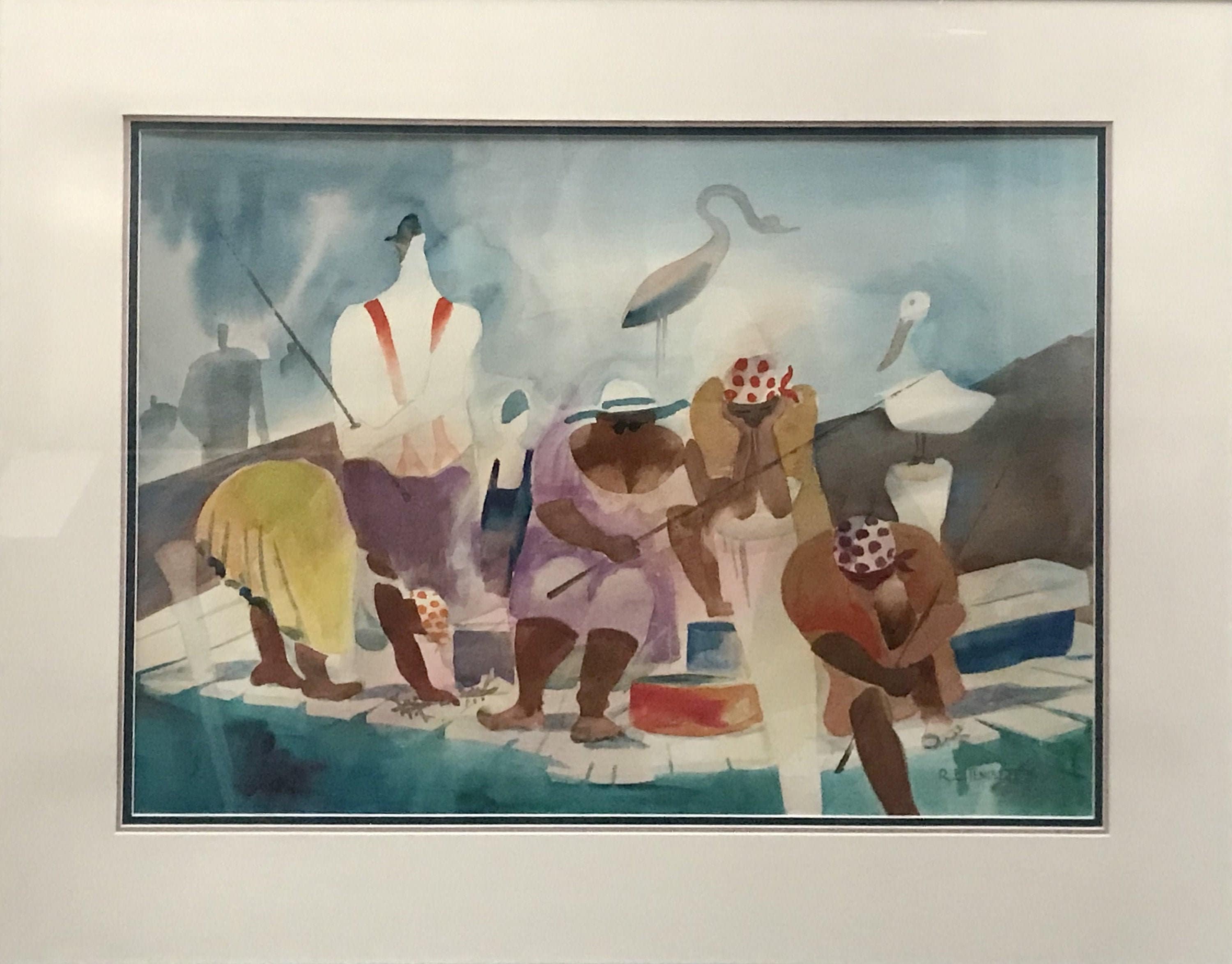 Original Watercolor by Artist Richard E. Templeton - "high Fishing ...
