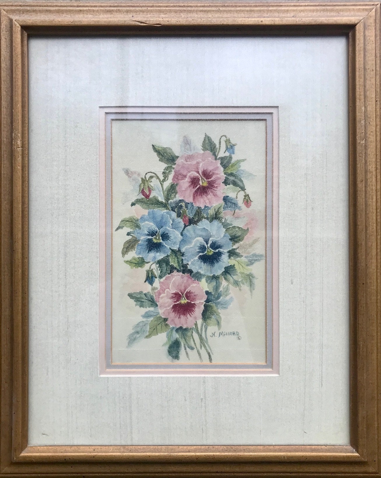 Set of 2 Vintage Matted and Framed Watercolor Paintings on | Etsy