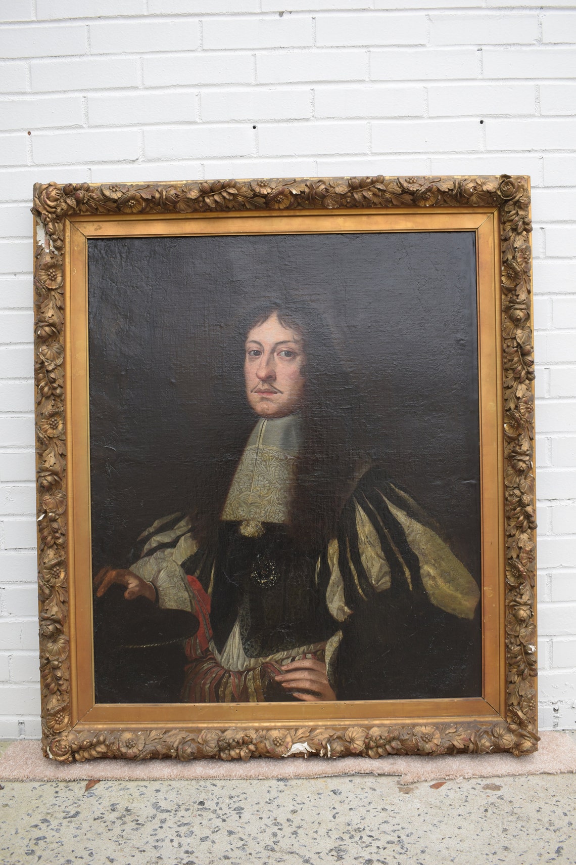 Framed Portrait of King Charles II Oil on Canvas Painting by Sir Peter ...