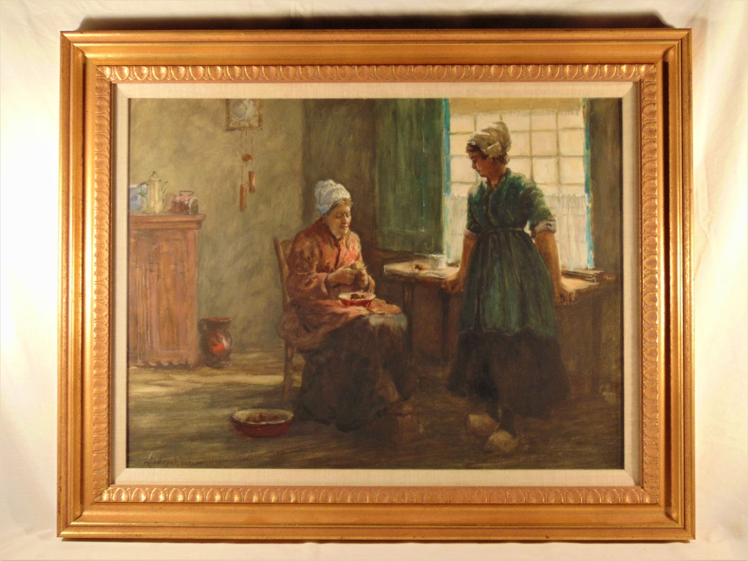 Oringal Antique Dutch Watercolor on Paper Painting by Melbourne ...