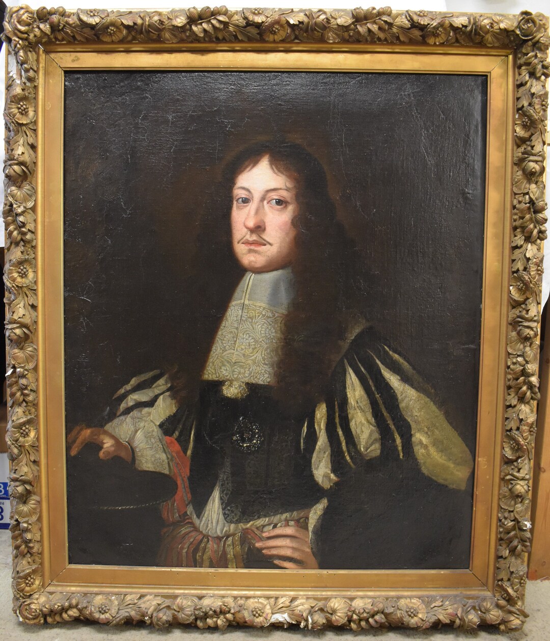 Framed Portrait of King Charles II Oil on Canvas Painting by Sir Peter ...