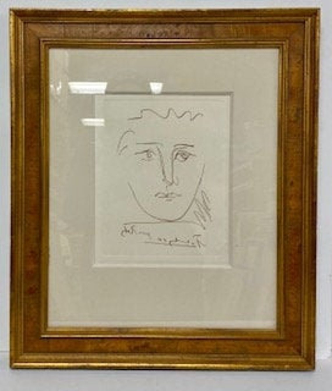 Pablo Picasso Etching Pour Roby Lage De Soleil Reverse Signed In Plate