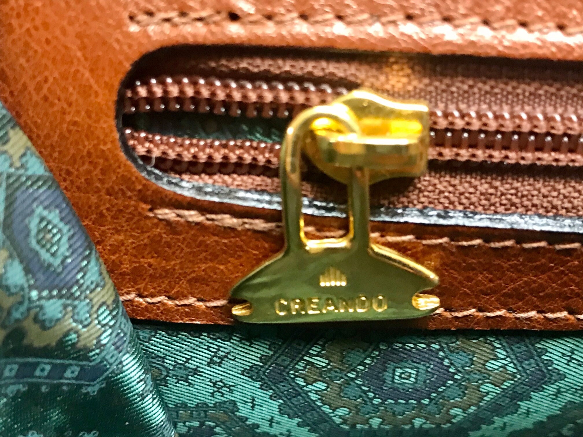 Vintage Italian Leather and Burled Wood Briefcase by Creando Milan ...