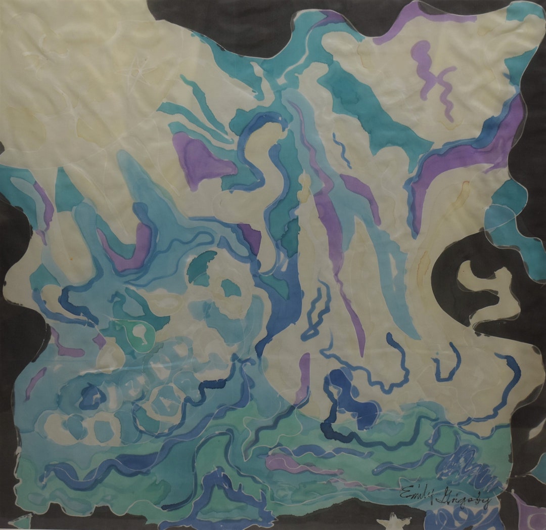 Abstract Painting on Silk by Emily Grigsby - Etsy