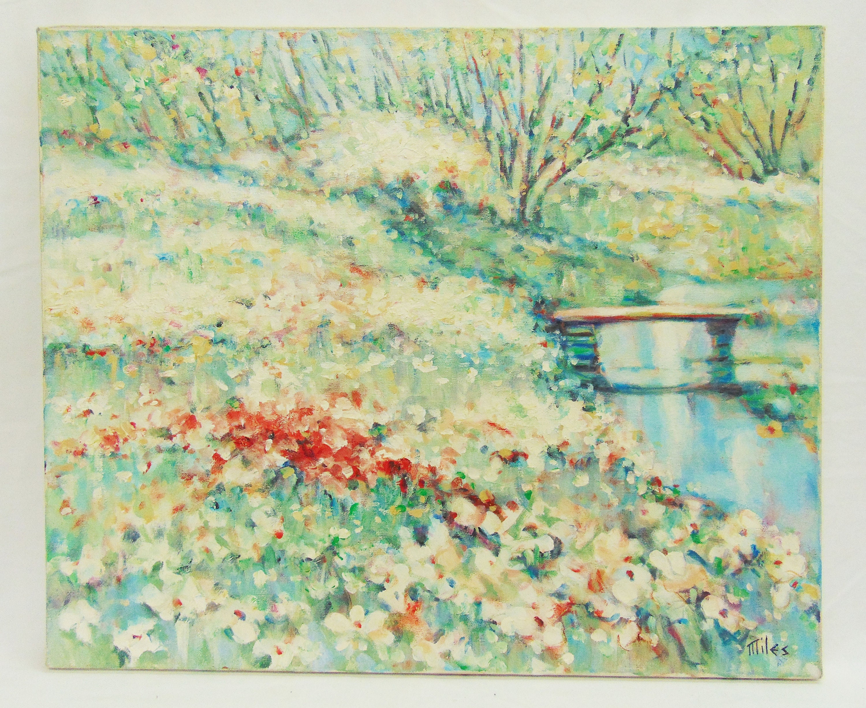 Matthew Miles Garden Landscape Oil on Canvas Painting - Etsy