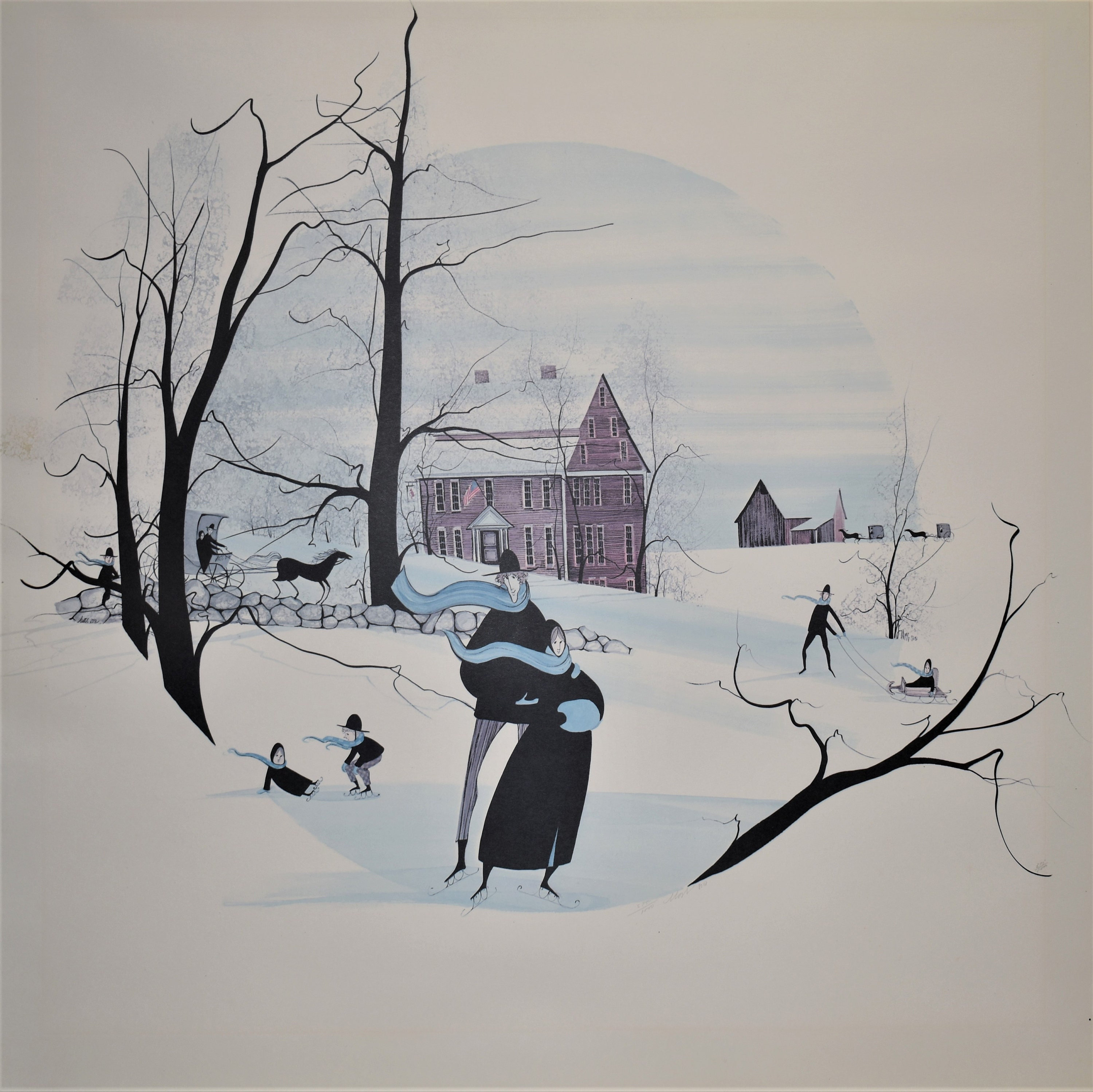 Pat Buckley Moss Rare Lithograph "skating Joy" #575/1000 1981 - Etsy