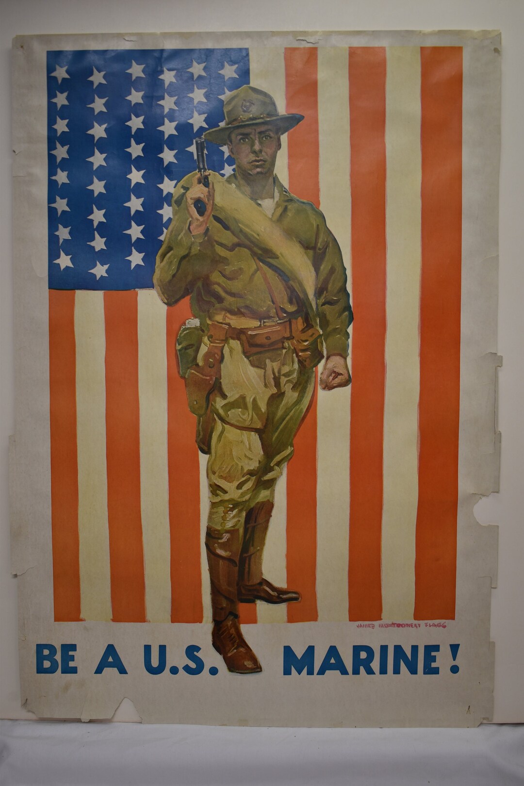 Be a US Marine WW1 Recruiting Poster by James Montgomery Flagg 1917 ...
