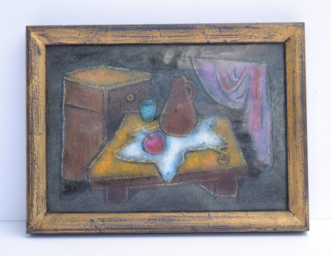 5" X 7" Enamel on Copper Still Life by Karl Drerup - Etsy