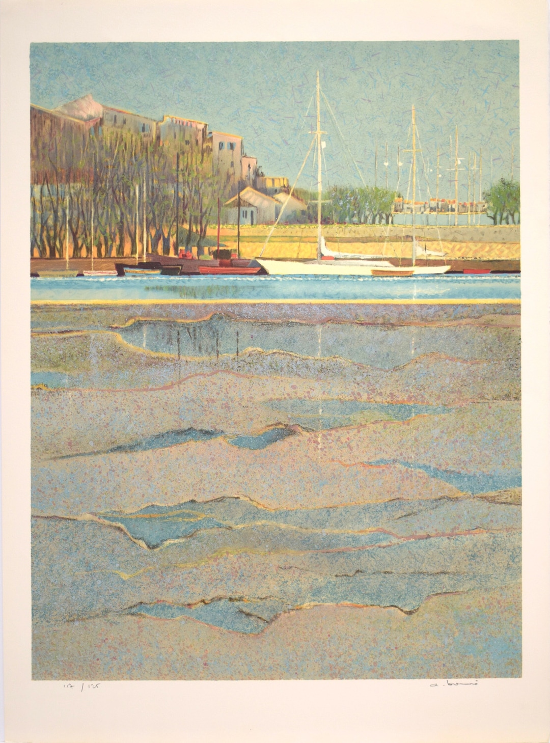 Bords Du Chenal Limited Color Lithograph by Andre Bourrie, Signed. - Etsy