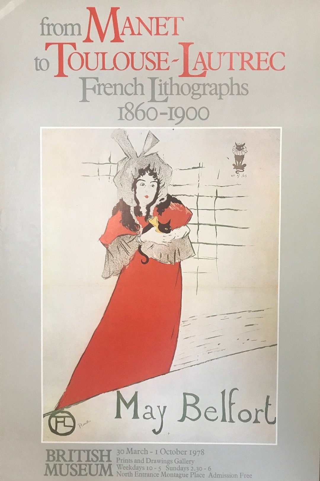 Vintage British Museum Ad Poster "from Manet to Toulouse-lautrec French ...