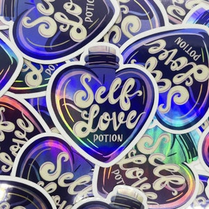 Self Love Potion Sticker, Holographic Sticker, Cute Accessories ...