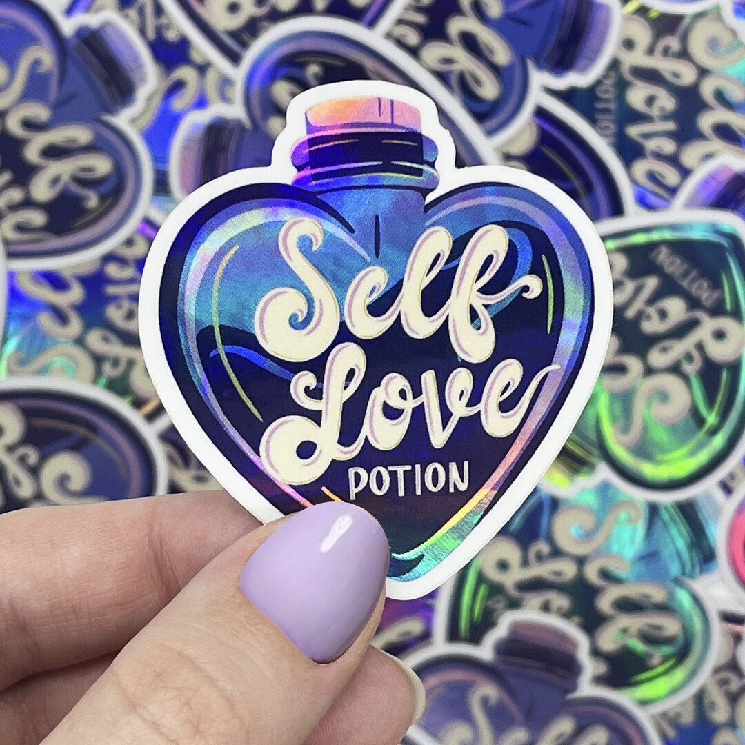 Self Love Potion Sticker, Holographic Sticker, Cute Accessories ...