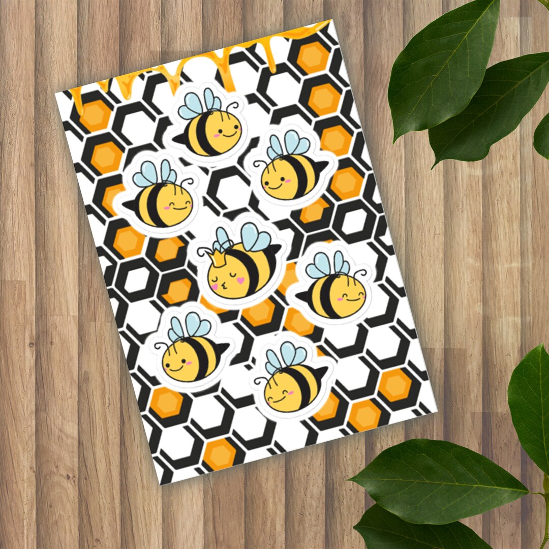 Cute Kawaii Bee Sticker Sheet, Spring Garden Stickers for Planners and ...