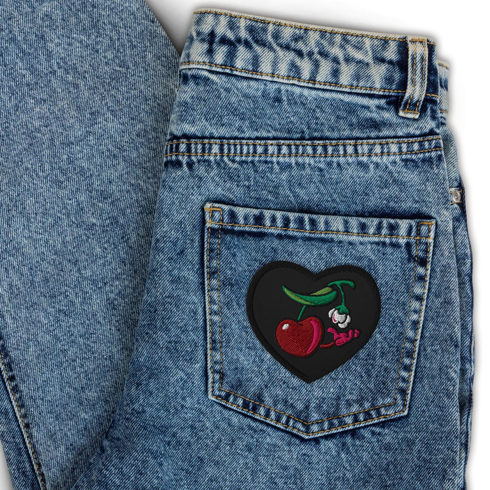 Cute Cherry Embroidered Patch, Kawaii Fruit Iron-on Applique, Y2K Style ...