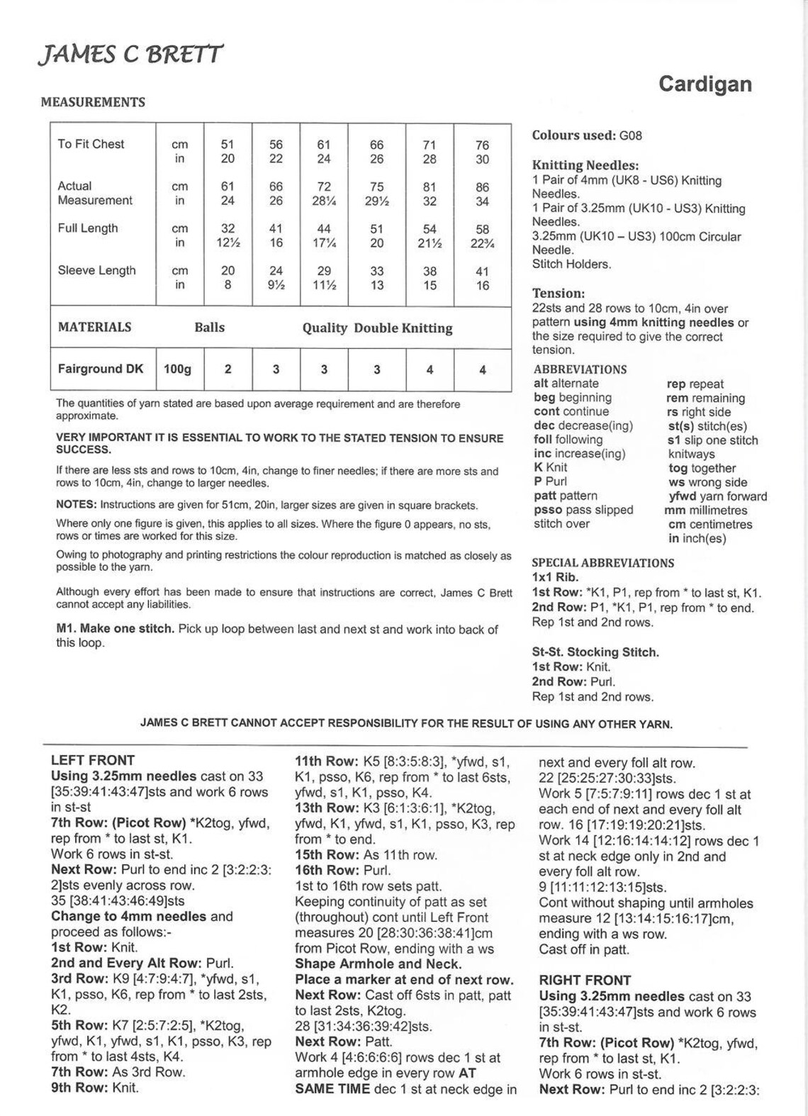 James C Brett Knitting Pattern JB487 - Etsy