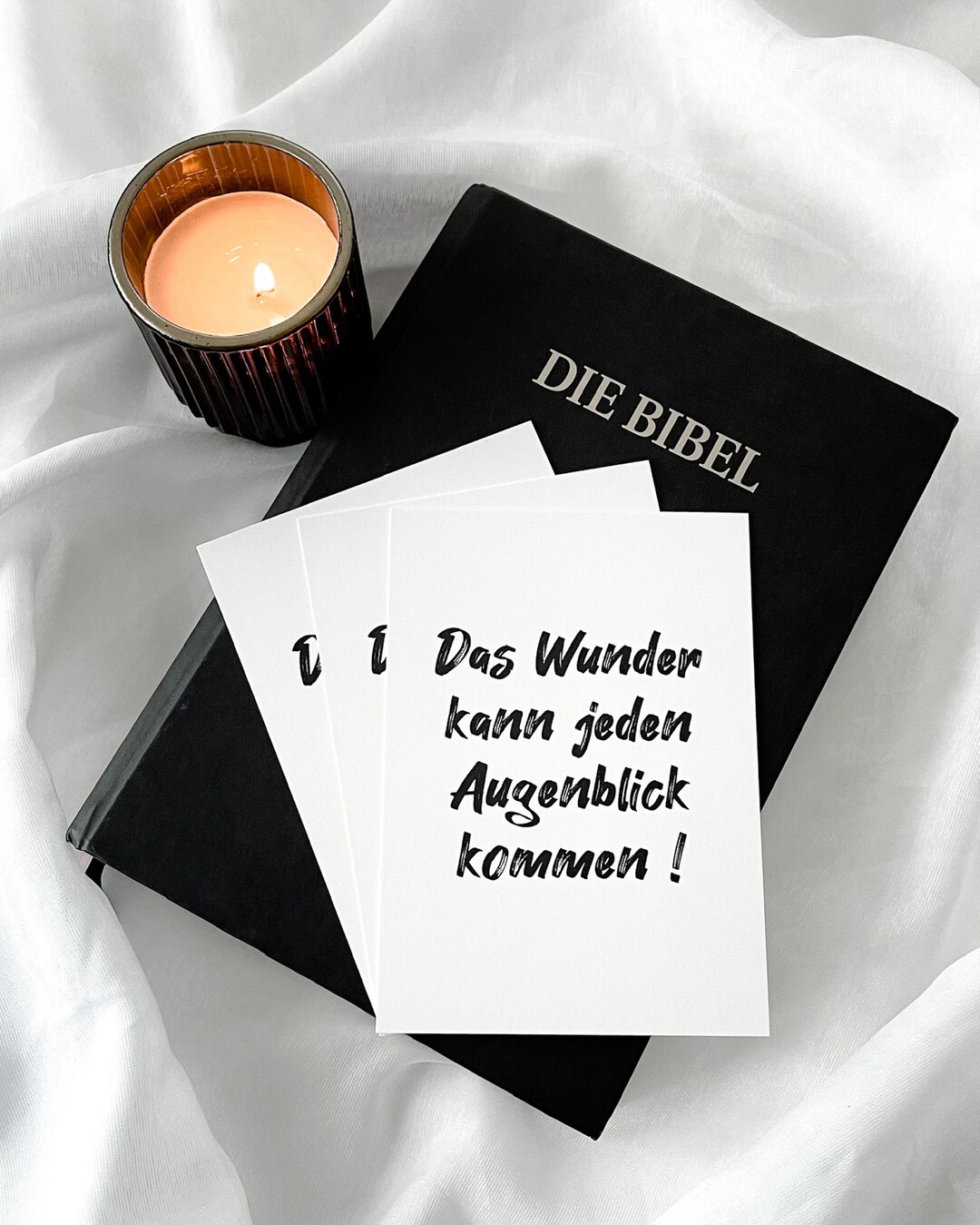 Postcard A6 With the Saying the Miracle Can Come at Any Moment for Encouragement Black and White ...