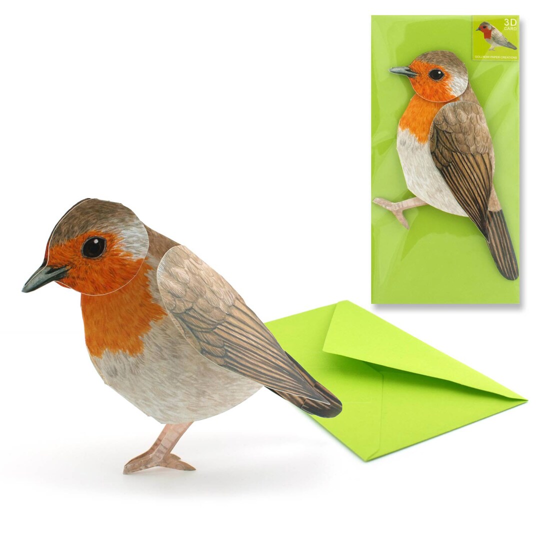 3D Animal Folding Card "robin" Pop-up Card Greeting Card Postcard - Etsy