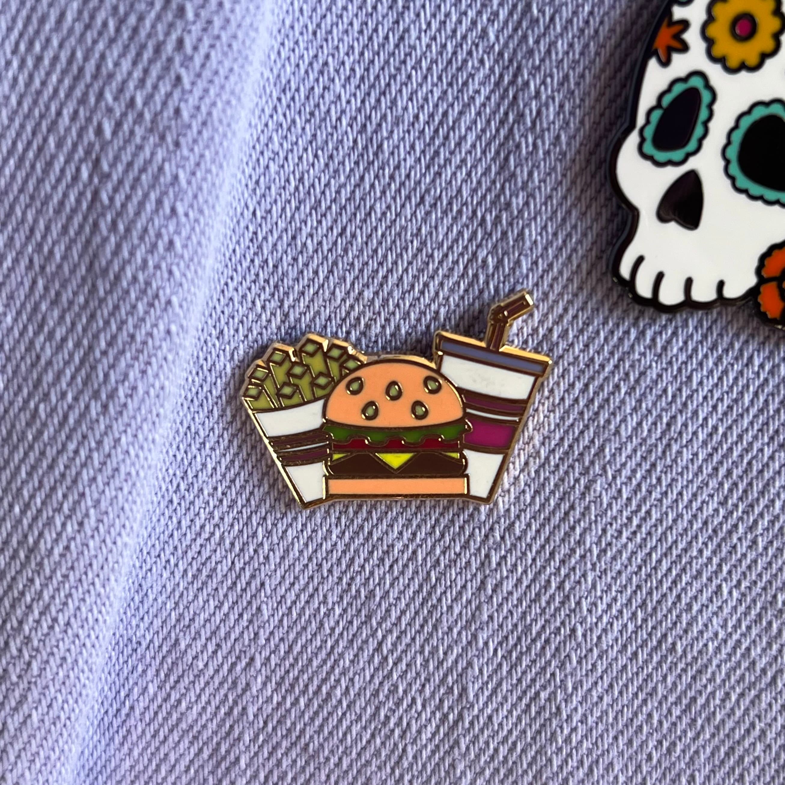 Burger Combo Hard Enamel Pin | Funny Pin - Etsy