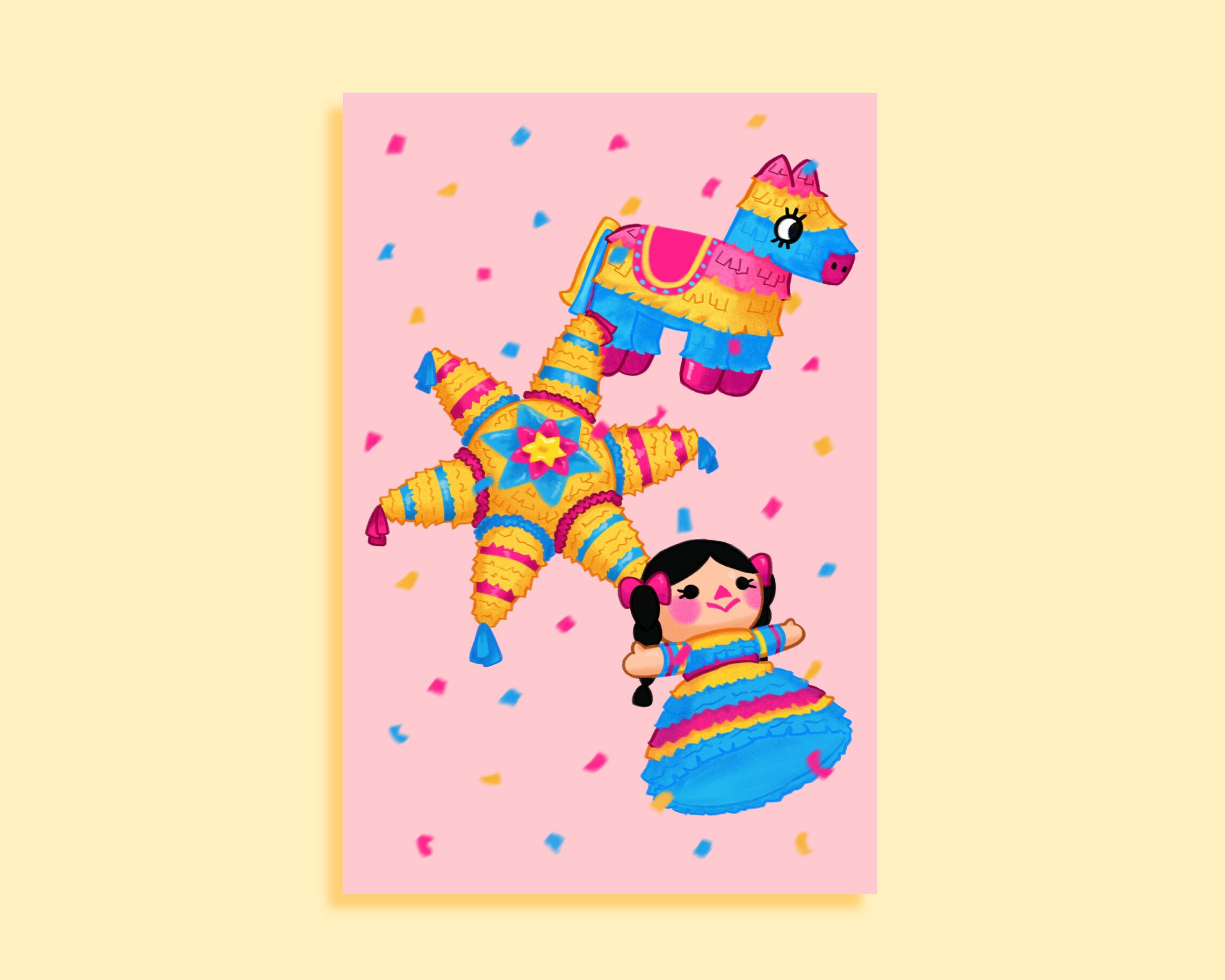 Mis Piñatas Print | Cute Mexican Art Print - Etsy