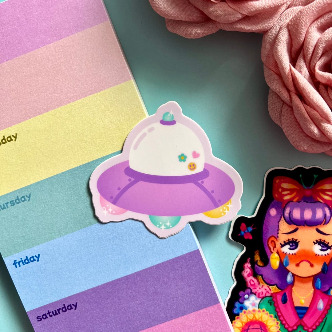 Spaceship Sticker | Waterproof Sticker, Kawaii Sticker, Cute Sticker - Etsy