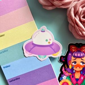 Spaceship Sticker | Waterproof Sticker, Kawaii Sticker, Cute Sticker - Etsy