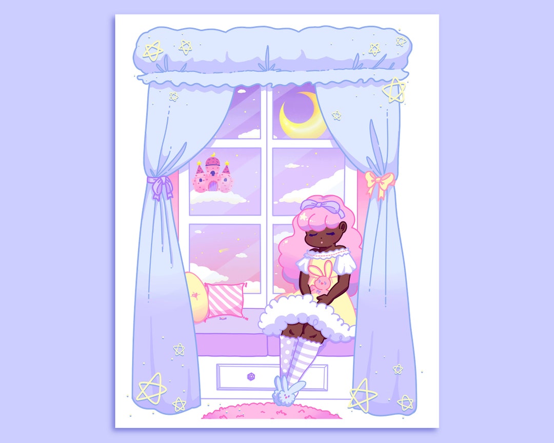 Dream Window | Original Art Print, Cute Anime Girl - Etsy