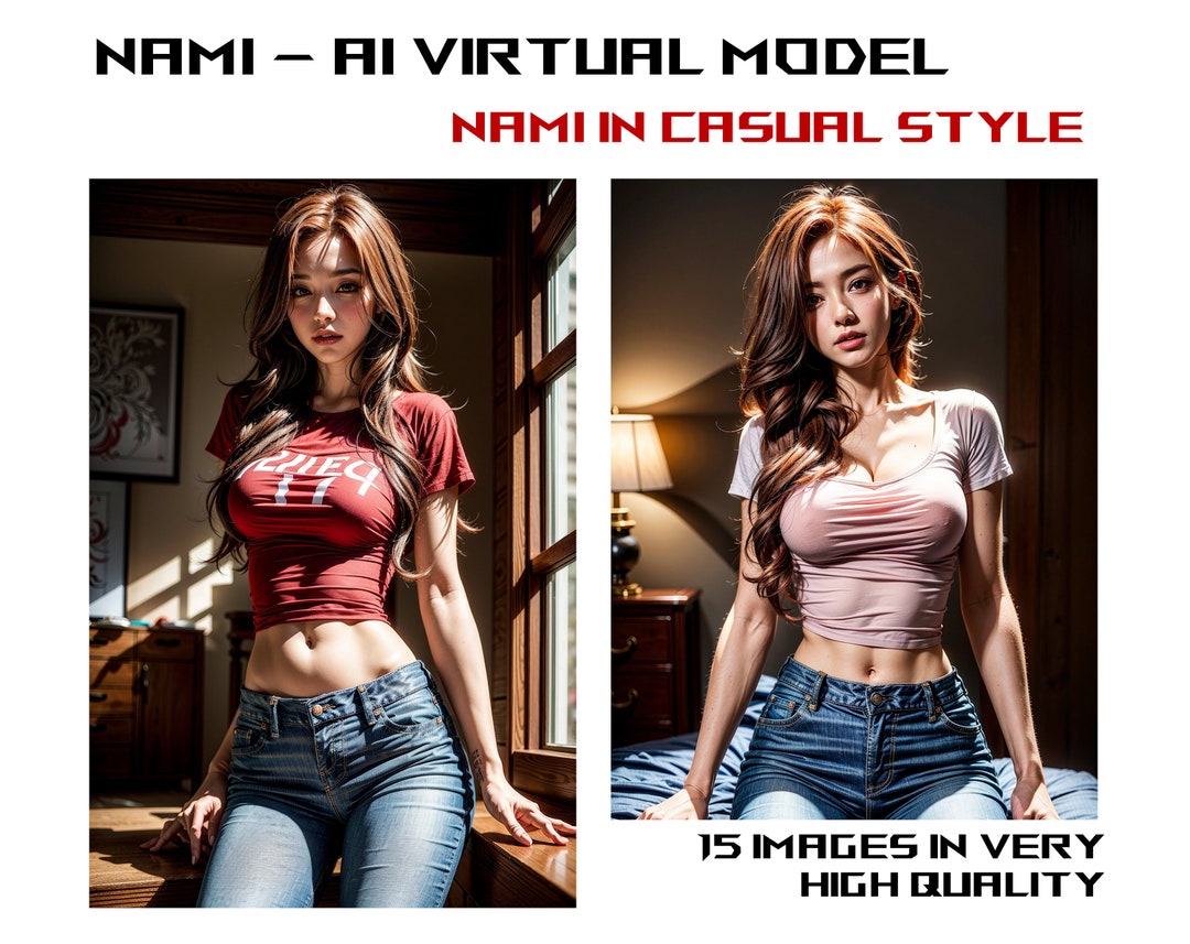 Nami in Casual Style. Set of 15 Images. Nami is a Virtual Artificial Intelligence Model ...