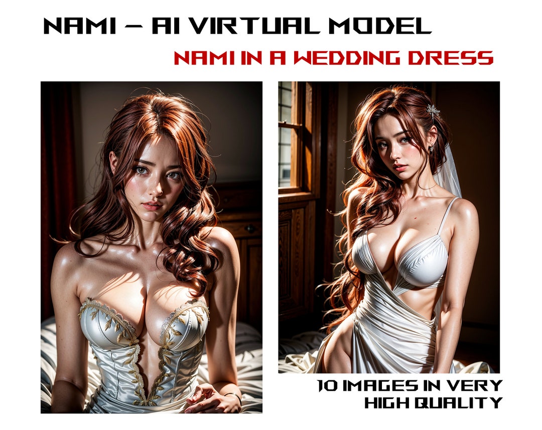Nami in a Wedding Dress. Set of 10 Images. Nami is a Virtual Artificial Intelligence Model ...