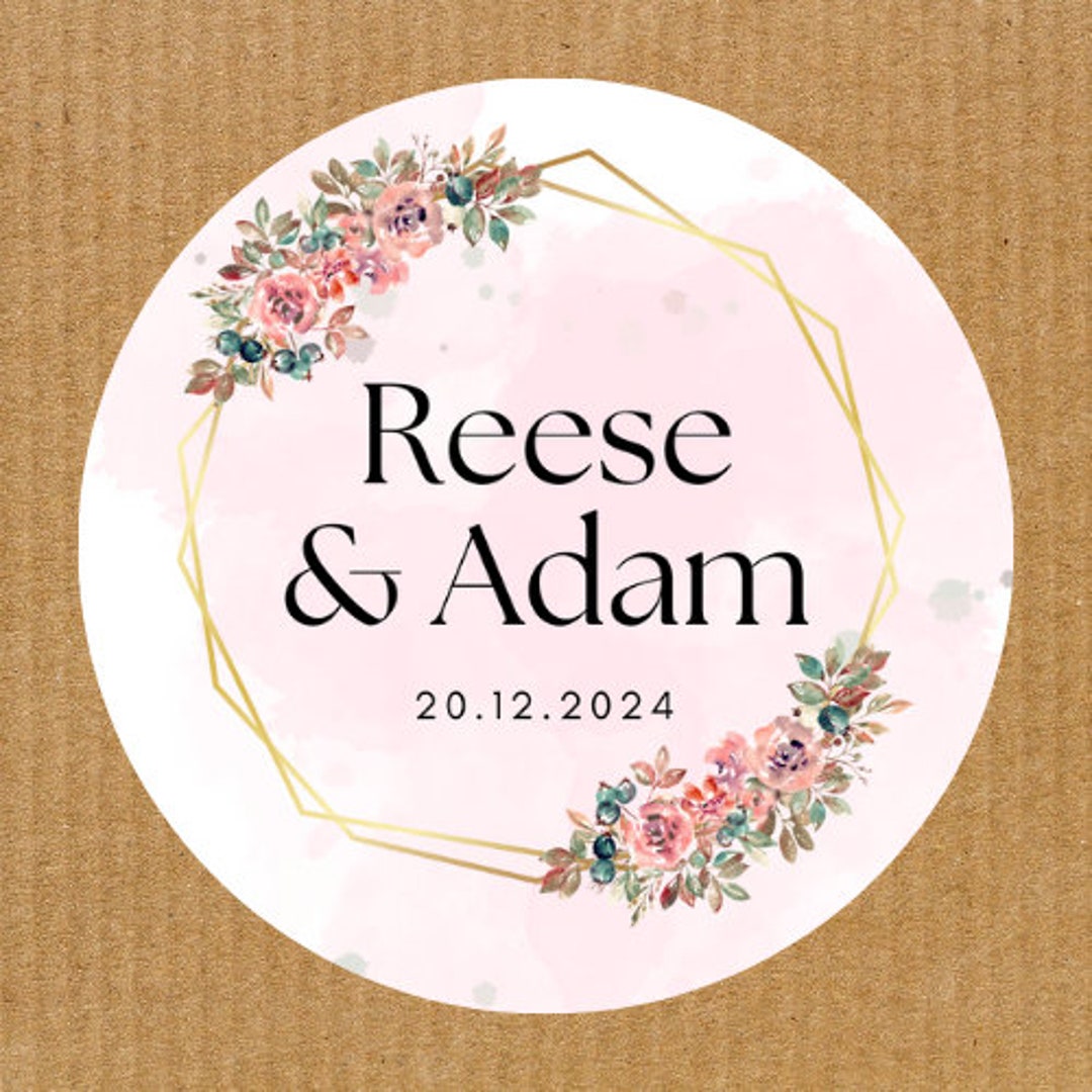 Personalised Round Wedding /logo / Business Gloss Stickers / Labels ...