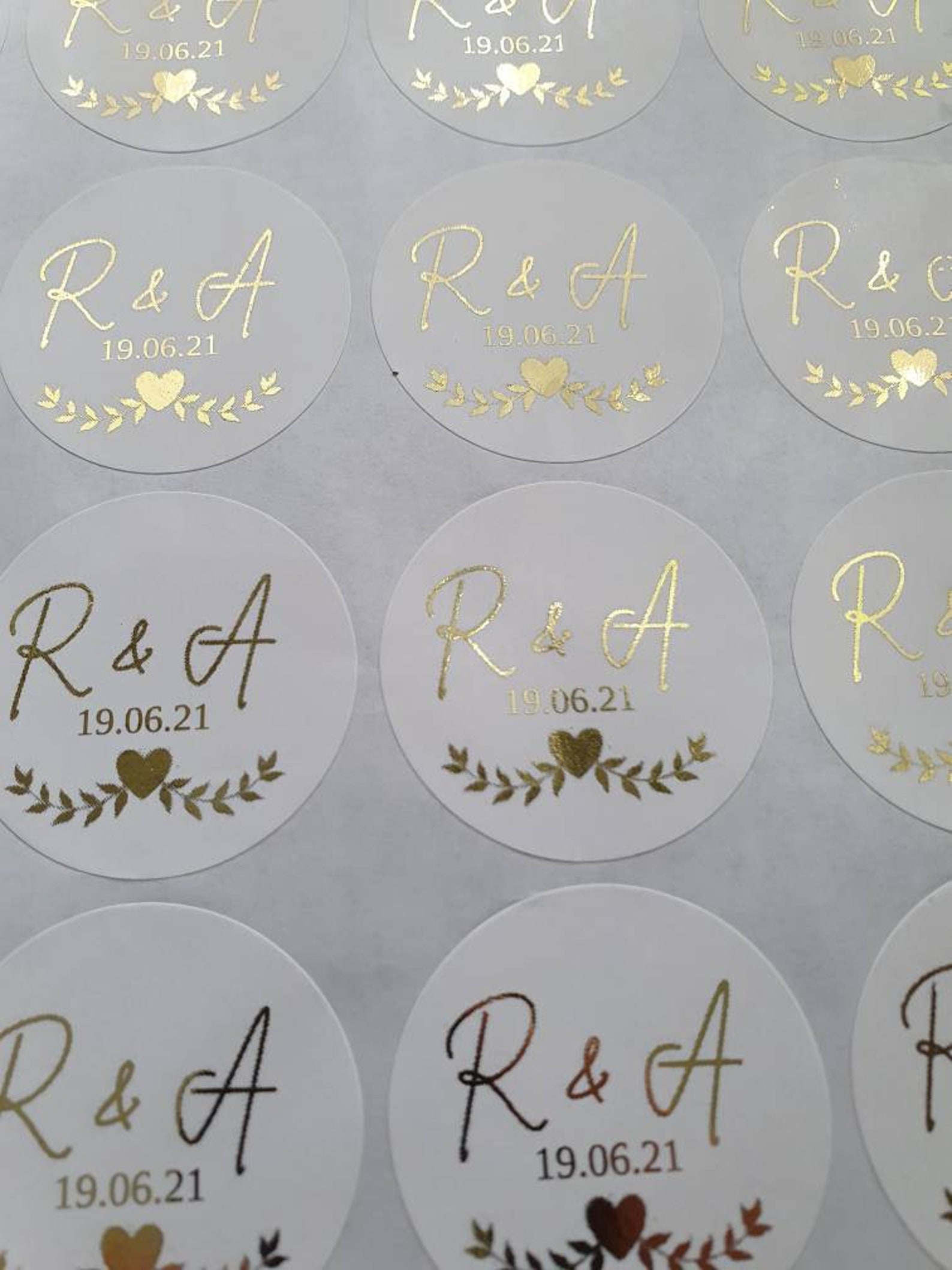 Foiled Personalised Wedding Stickers Label Rose Gold Nikah - Etsy UK