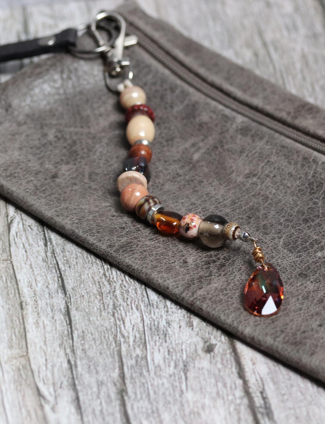 Handmade Beaded Purse Charm: Zipper Fob Bag Accessory - Etsy